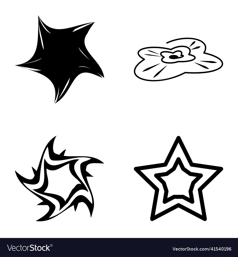 Stars2 flat icon set isolated on white background Vector Image