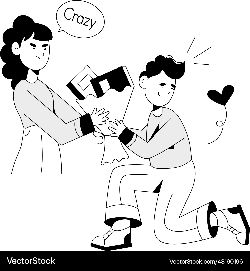 Student proposing Royalty Free Vector Image - VectorStock
