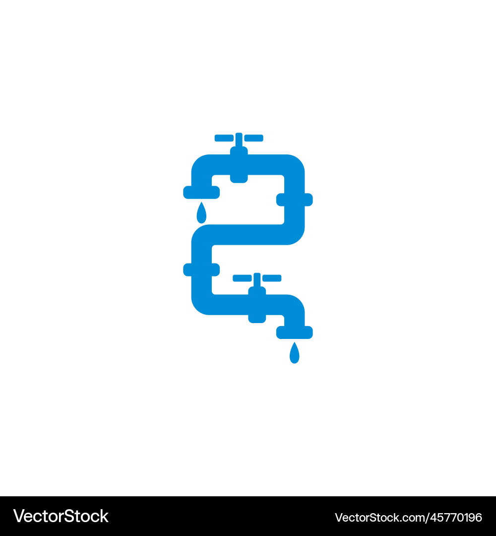 Two plumbing faucet water design logo Royalty Free Vector