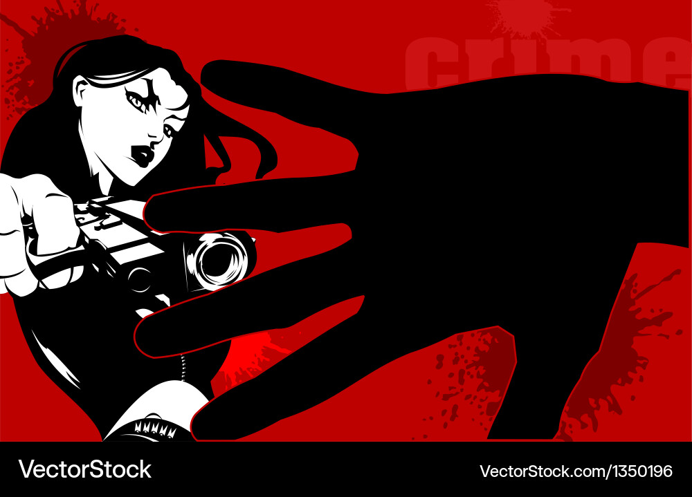 Woman with gun Royalty Free Vector Image - VectorStock