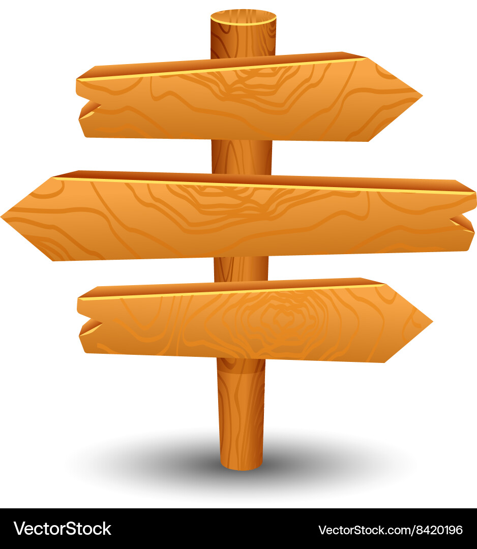 Wooden sign post icon symbol label Royalty Free Vector Image