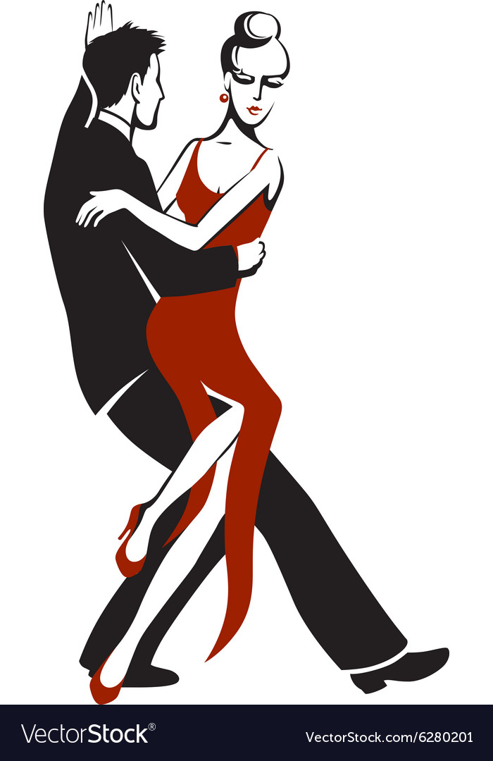Abstract dancing couple Royalty Free Vector Image
