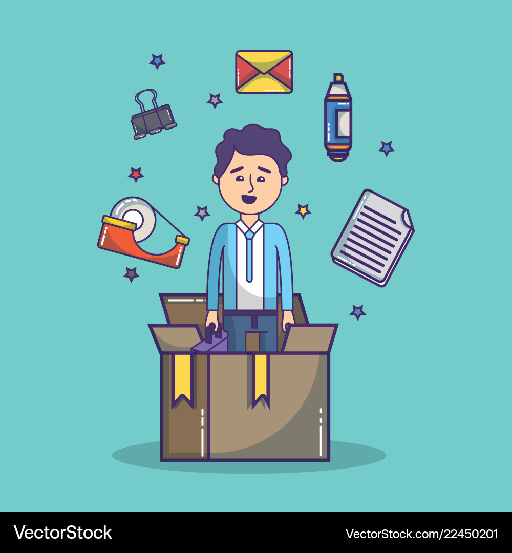 Business office employee workspace cartoon Vector Image
