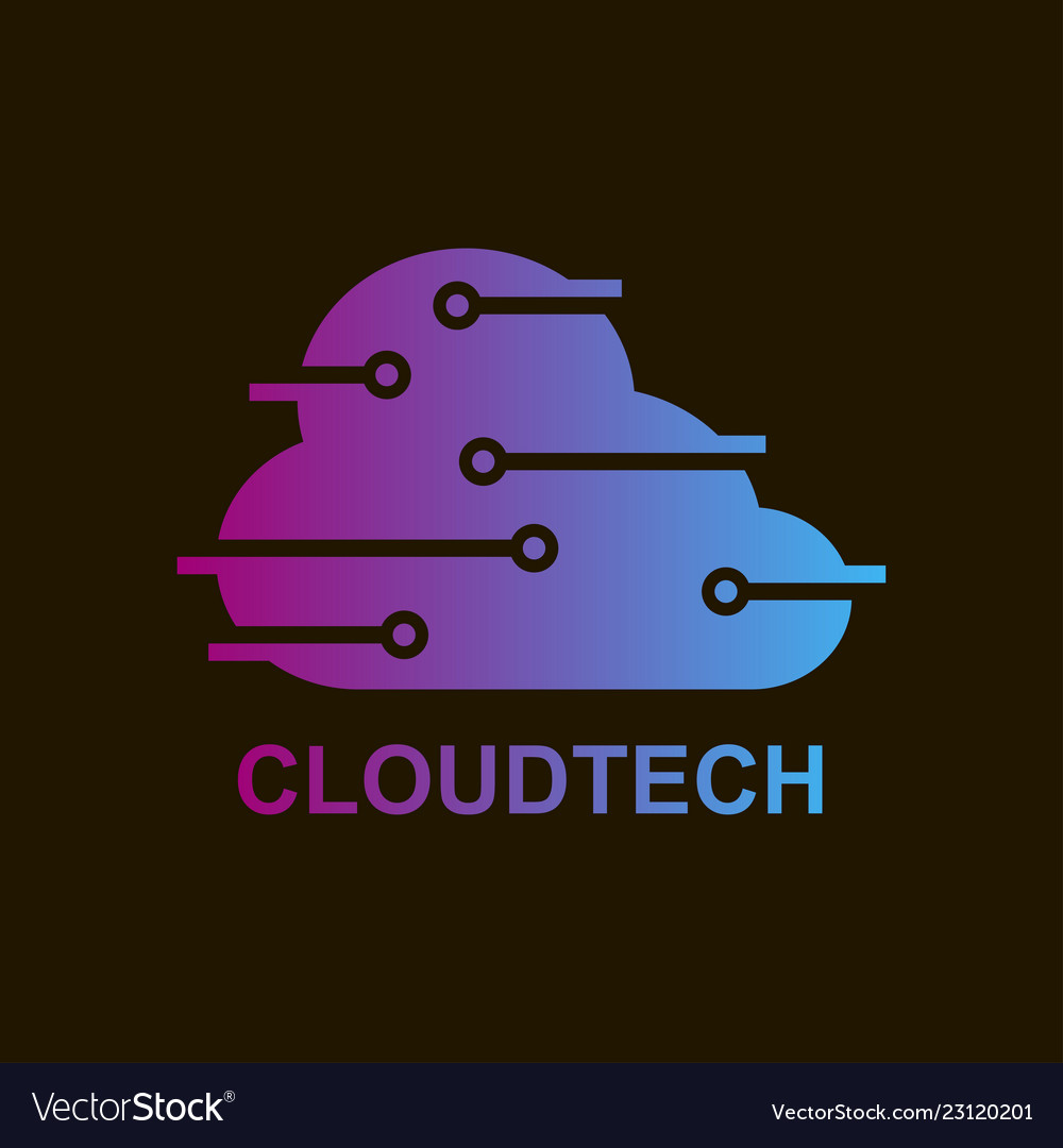 Cloud tech logo design iot internet Royalty Free Vector
