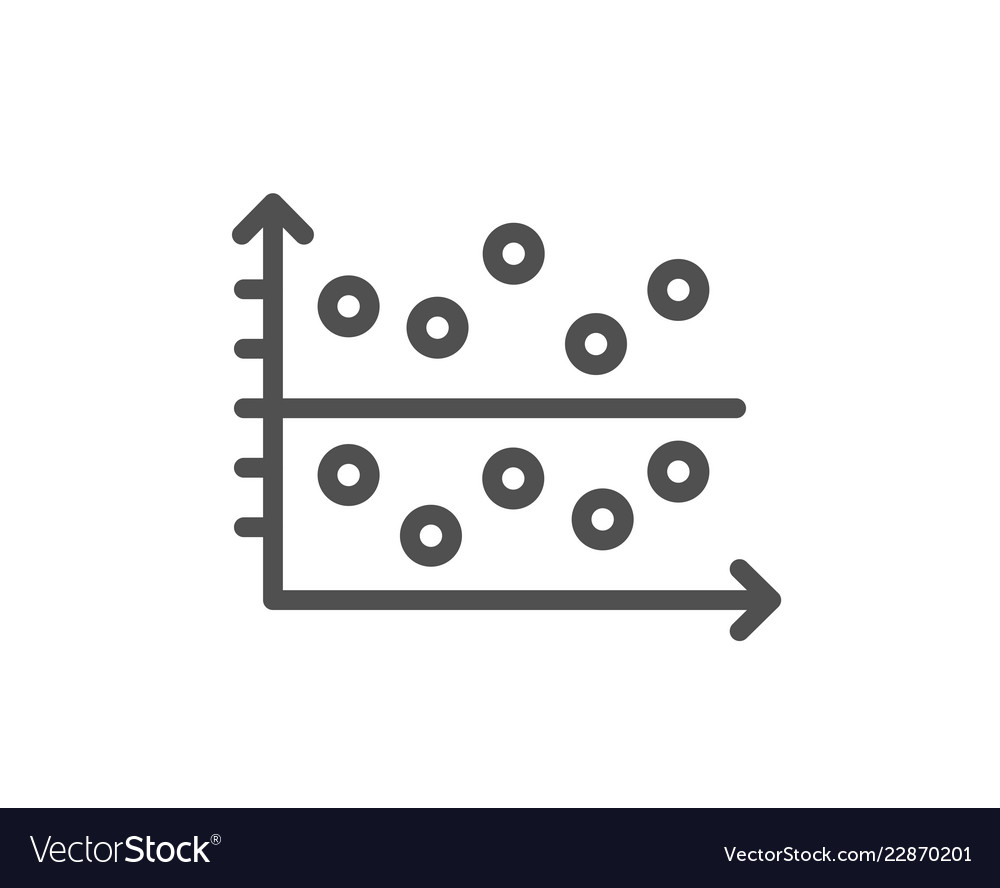 Dot plot graph line icon presentation chart sign Vector Image