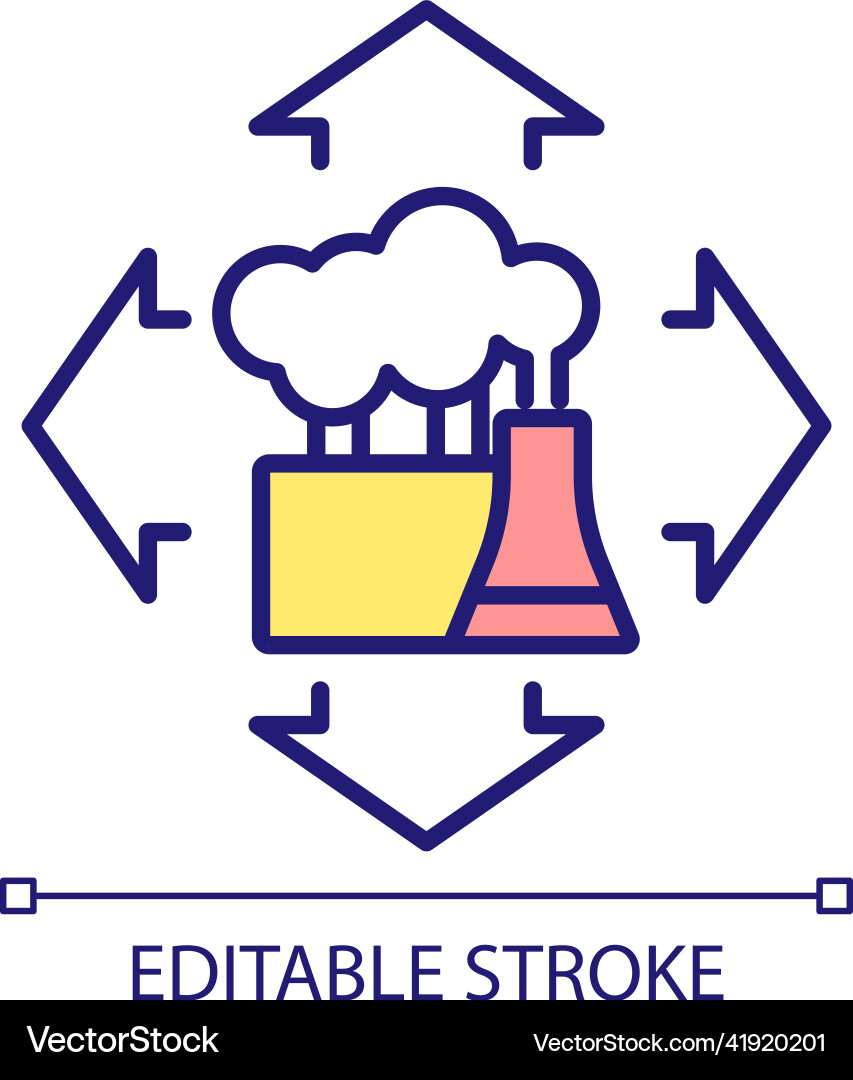 Expanding manufacturing capacity rgb color icon Vector Image