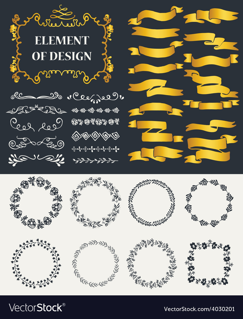 Hand-drawn elements Royalty Free Vector Image - VectorStock