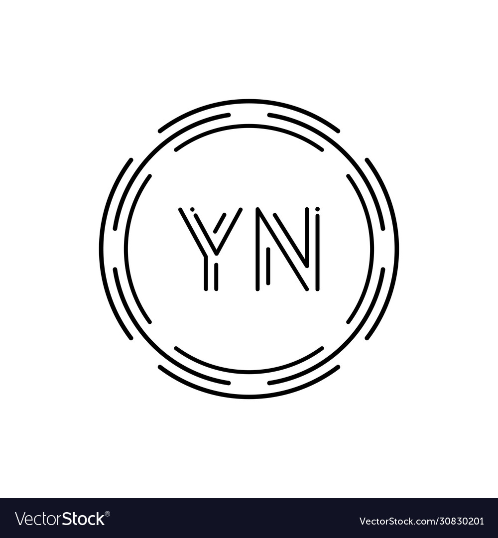 Initial yn logo design template creative circle Vector Image