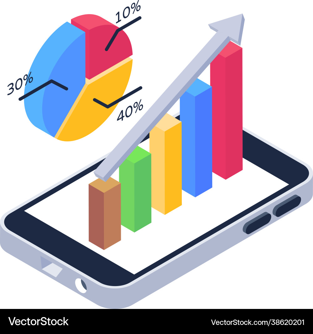 Mobile analytics Royalty Free Vector Image - VectorStock