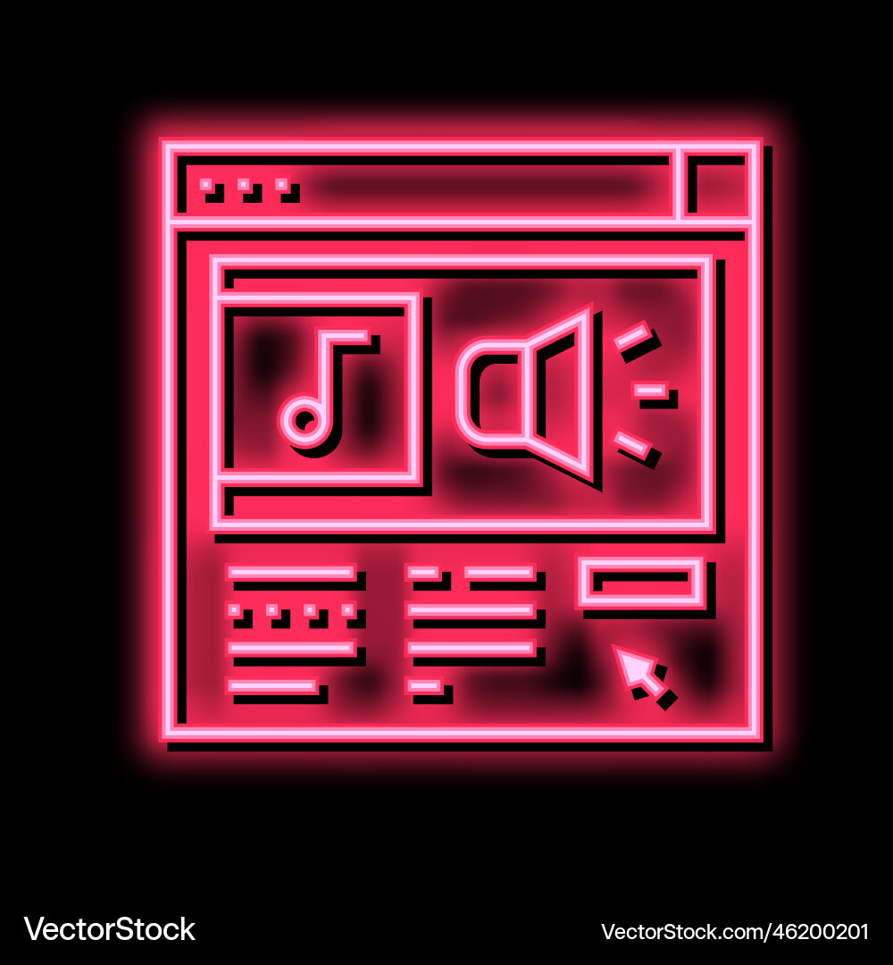 Online radio neon glow icon Royalty Free Vector Image