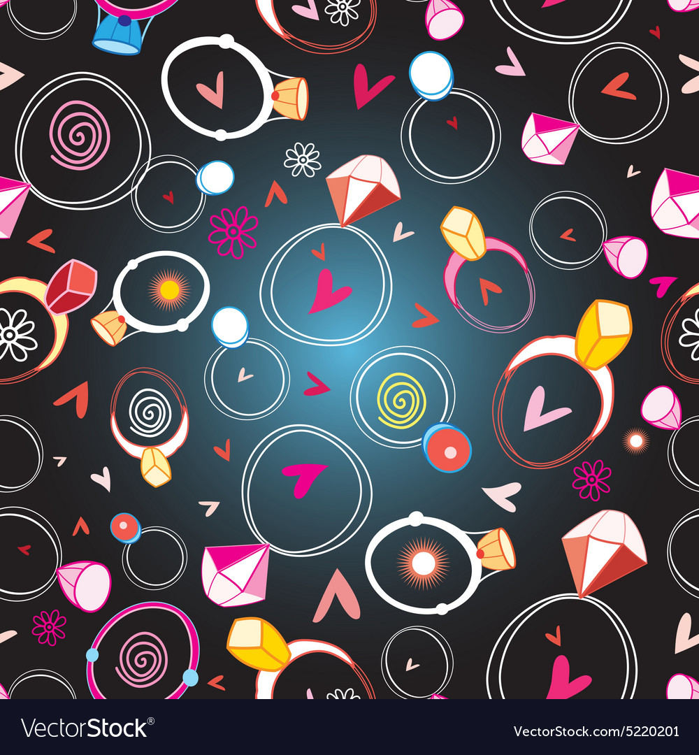 Pattern precious rings Royalty Free Vector Image