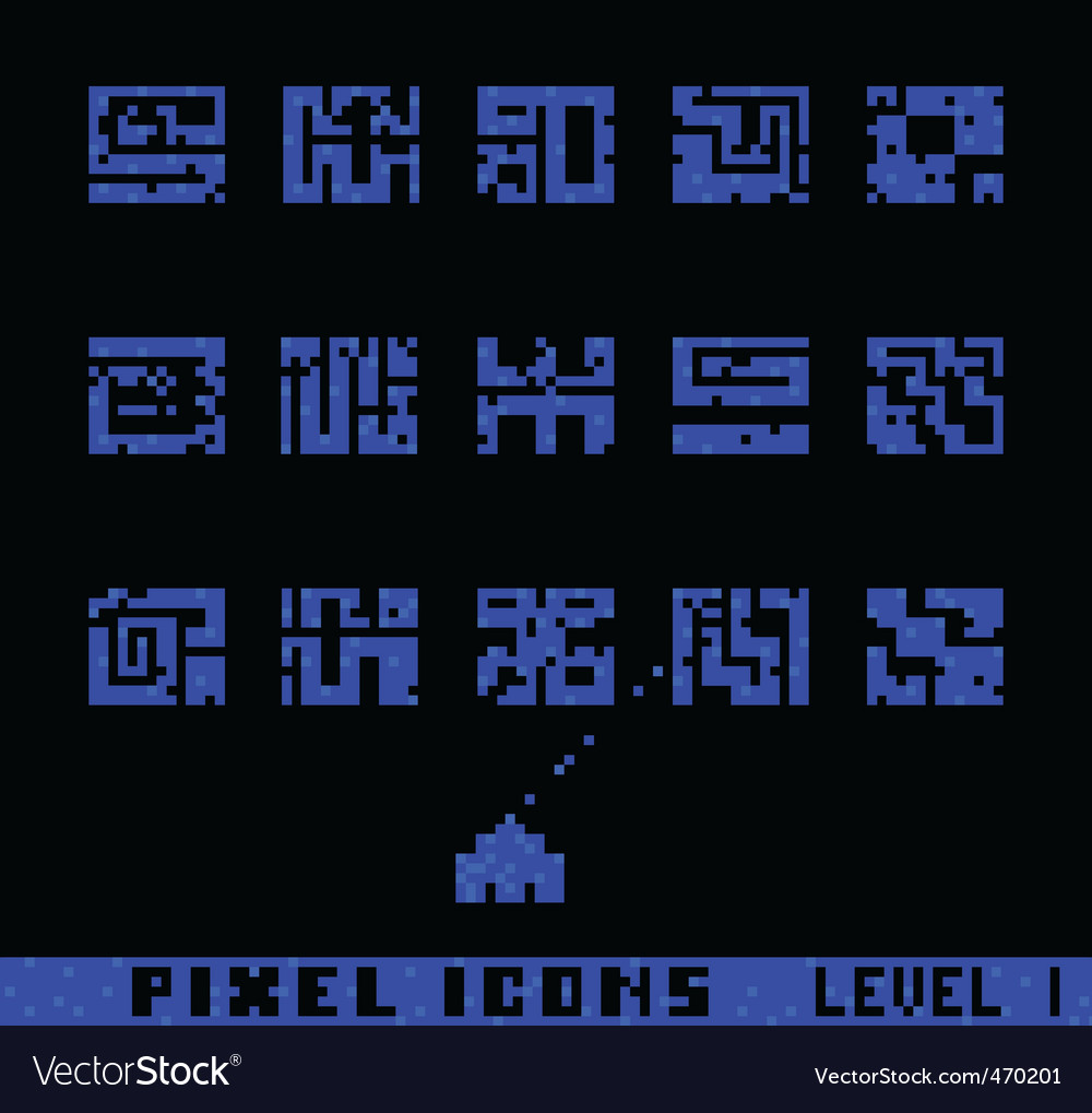 Pixel icons Royalty Free Vector Image - VectorStock