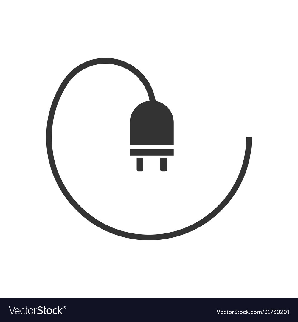Plug icon flat Royalty Free Vector Image - VectorStock