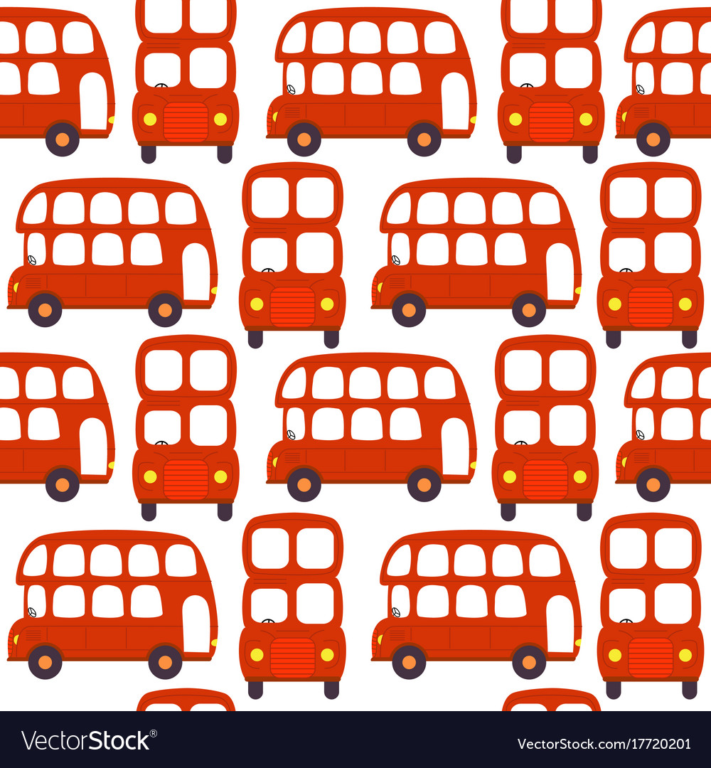 Seamless pattern with london red bus Royalty Free Vector