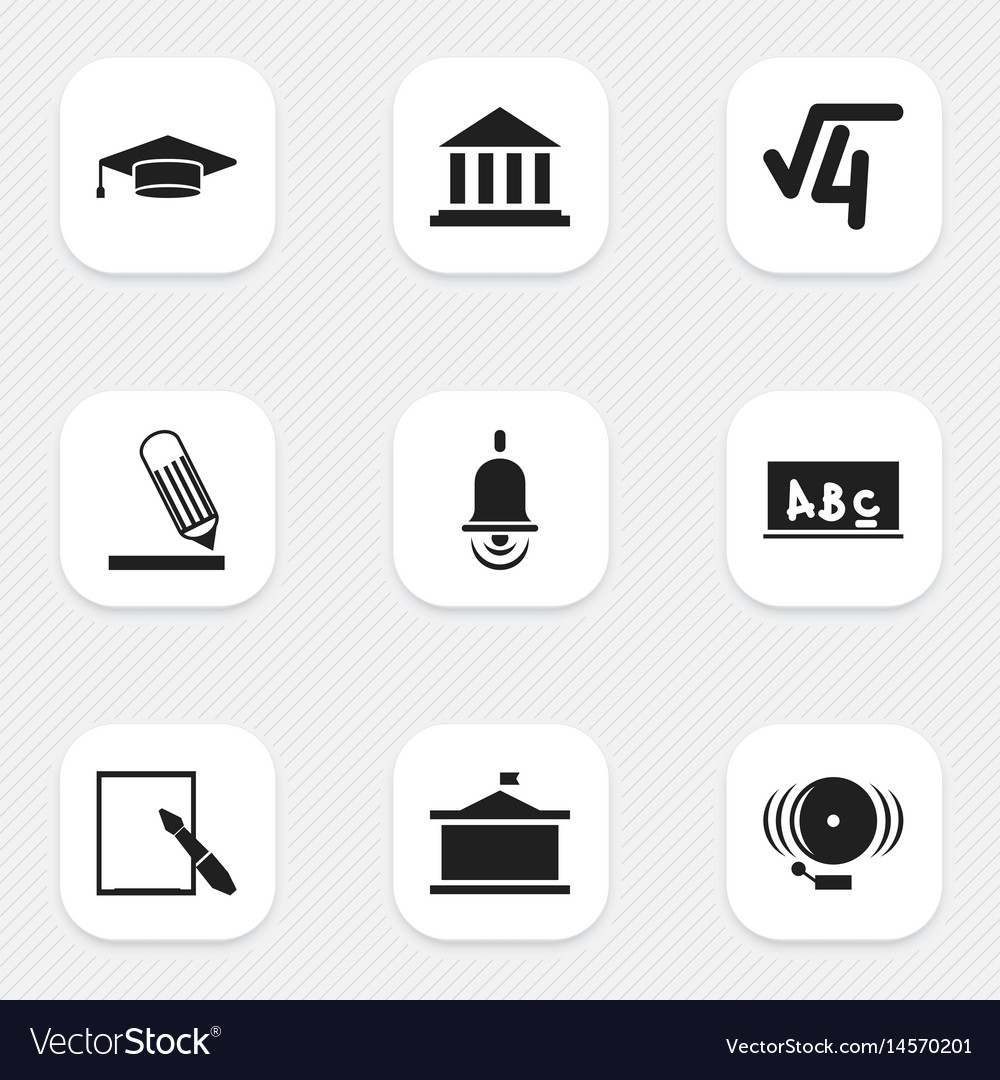 Set of 9 editable education icons includes Vector Image