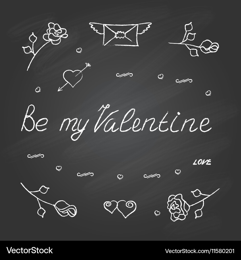 Symbol set for valentines day Royalty Free Vector Image