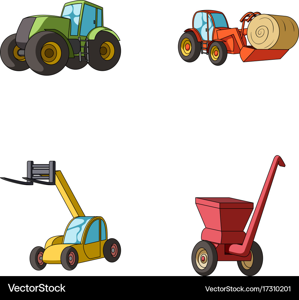Tractor hay balancer and other agricultural Vector Image