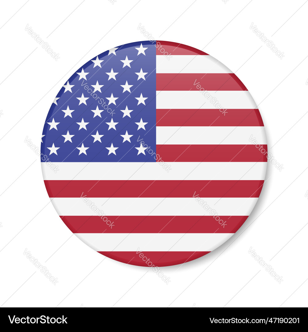 United states circle button icon american round Vector Image