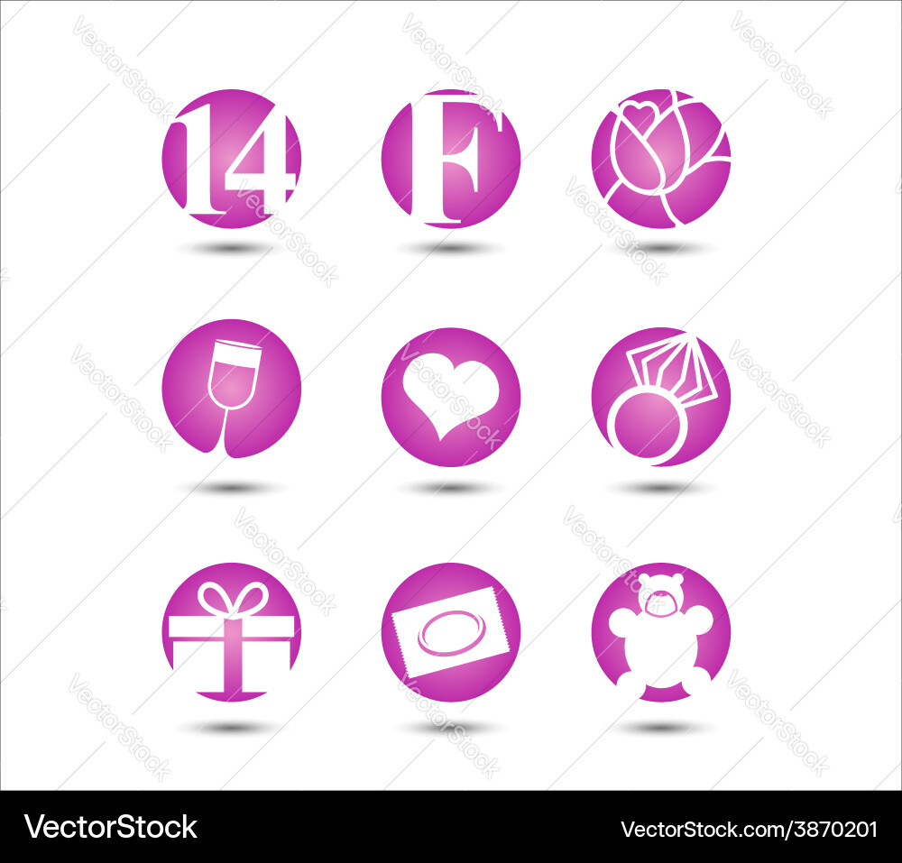 Valentines day 14 february icon Royalty Free Vector Image