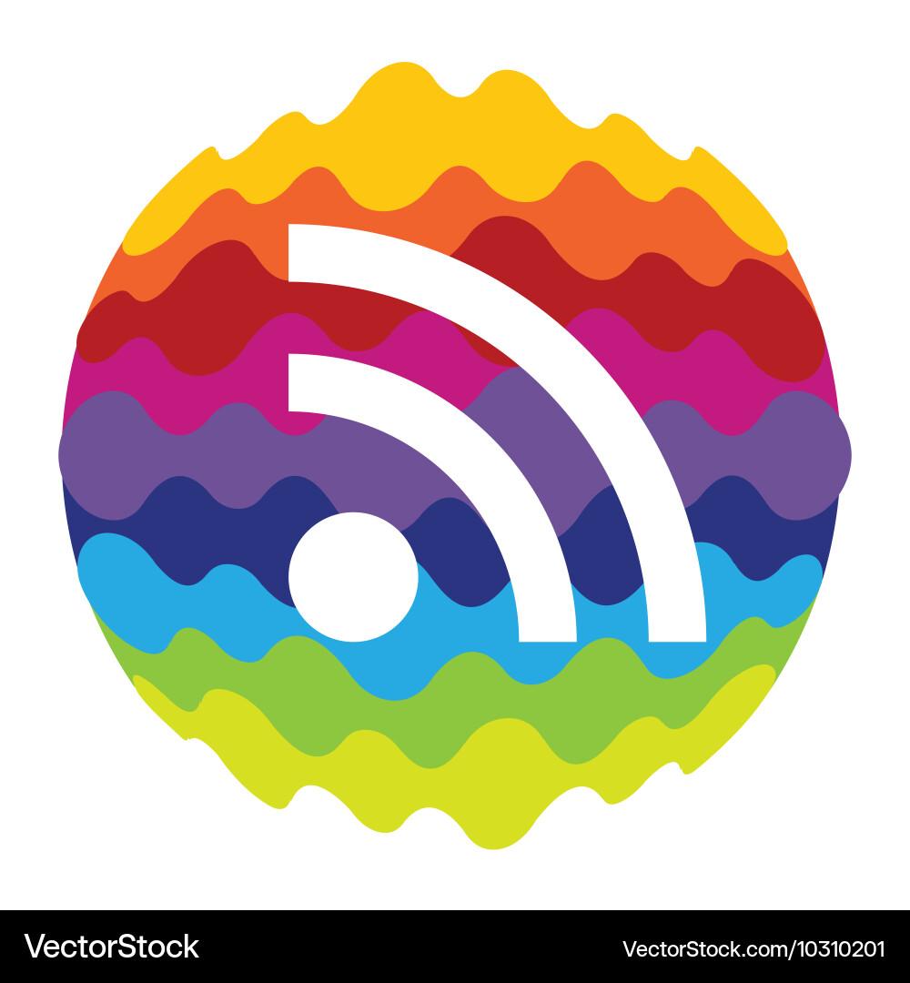 Wi-Fi Rainbow Color Icon for Mobile Applications Vector Image