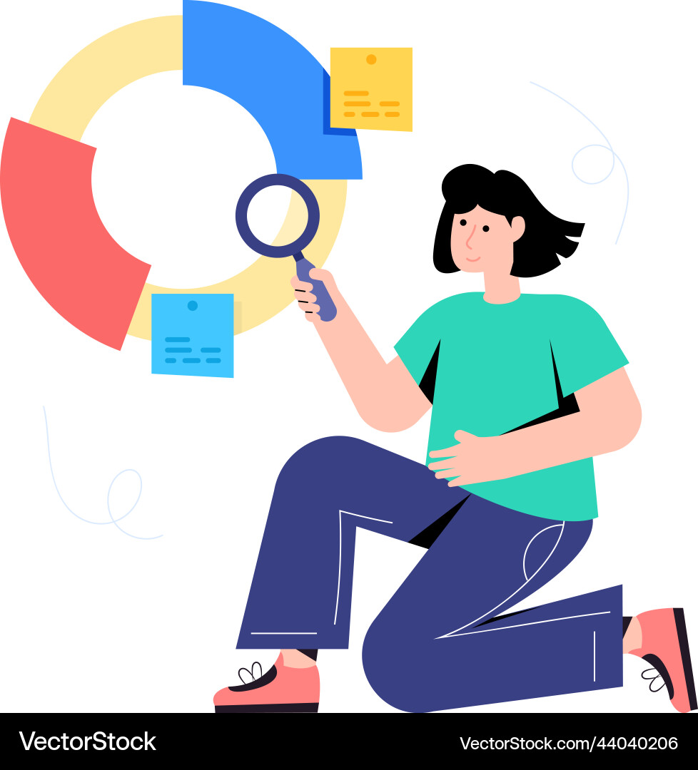 A flat of data analytics Royalty Free Vector Image