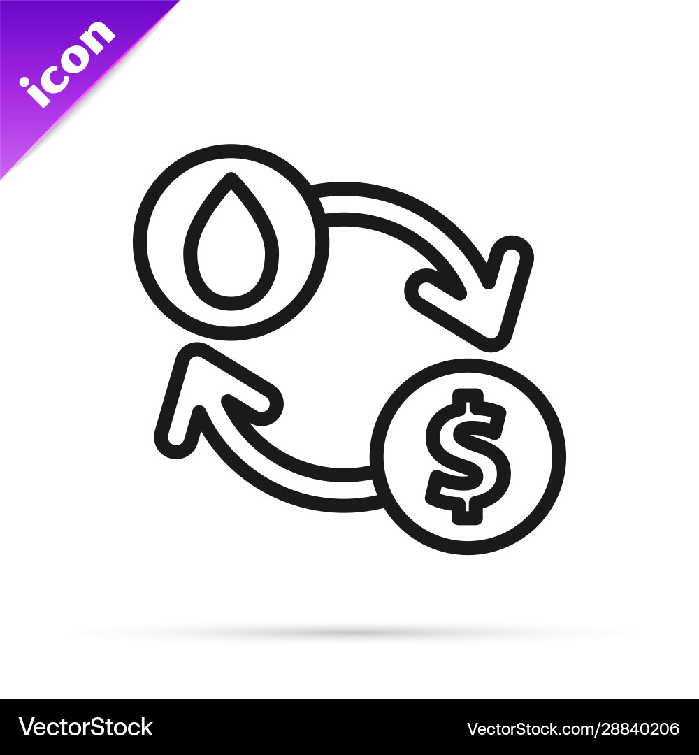 Black line oil exchange water transfer convert Vector Image