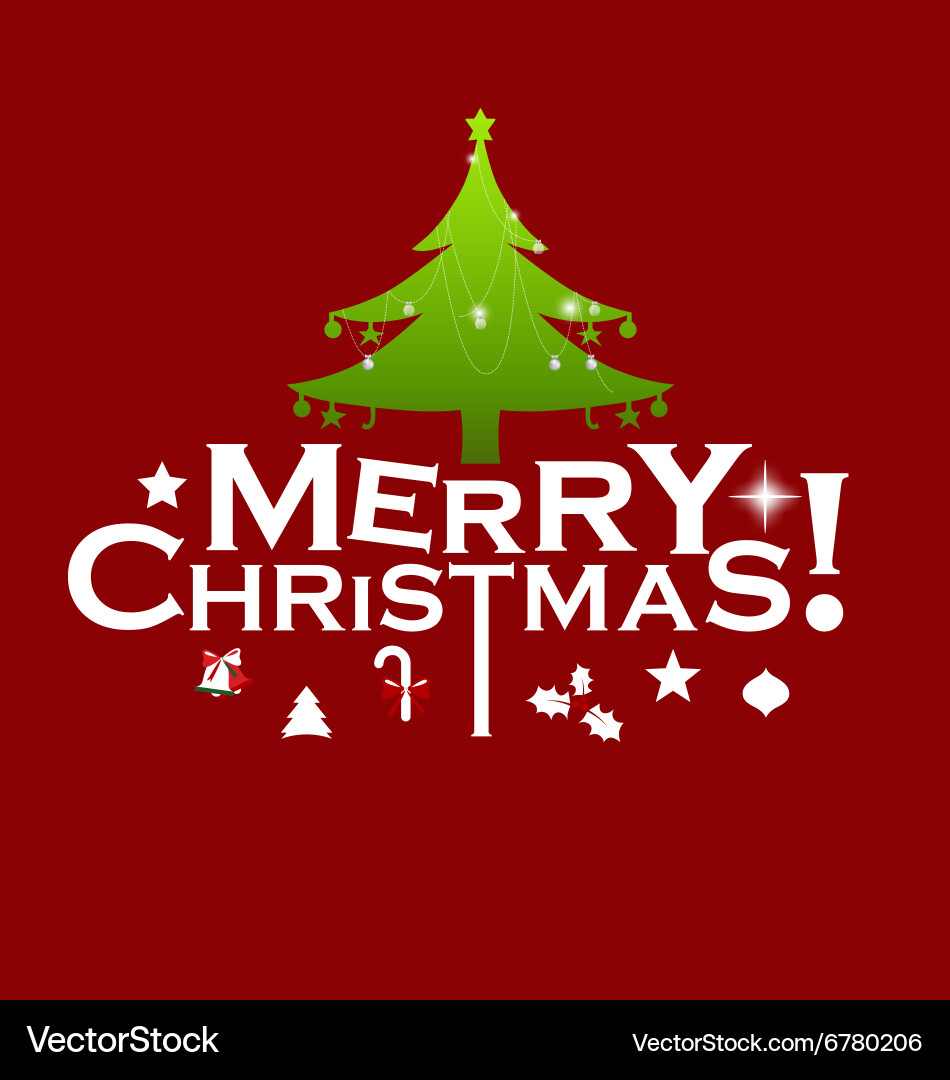 Christmas greeting card merry lettering Royalty Free Vector
