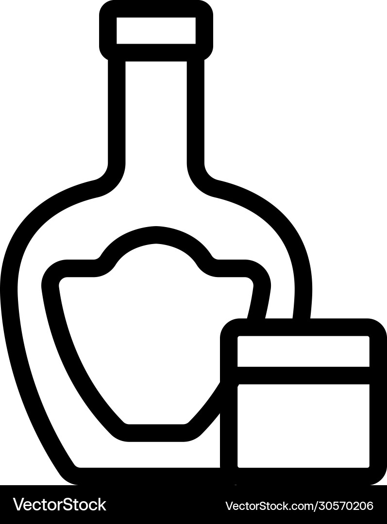 Cognac bottle glass icon outline Royalty Free Vector Image