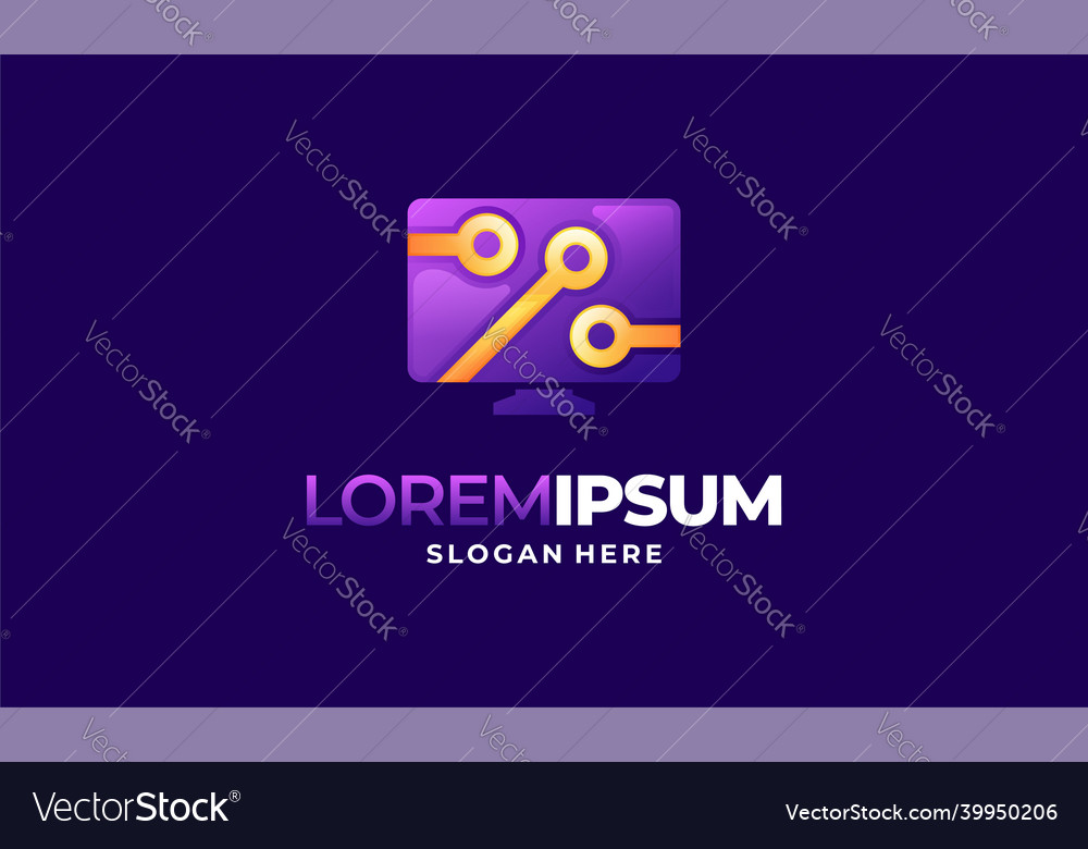Computer technology logo template designs Vector Image
