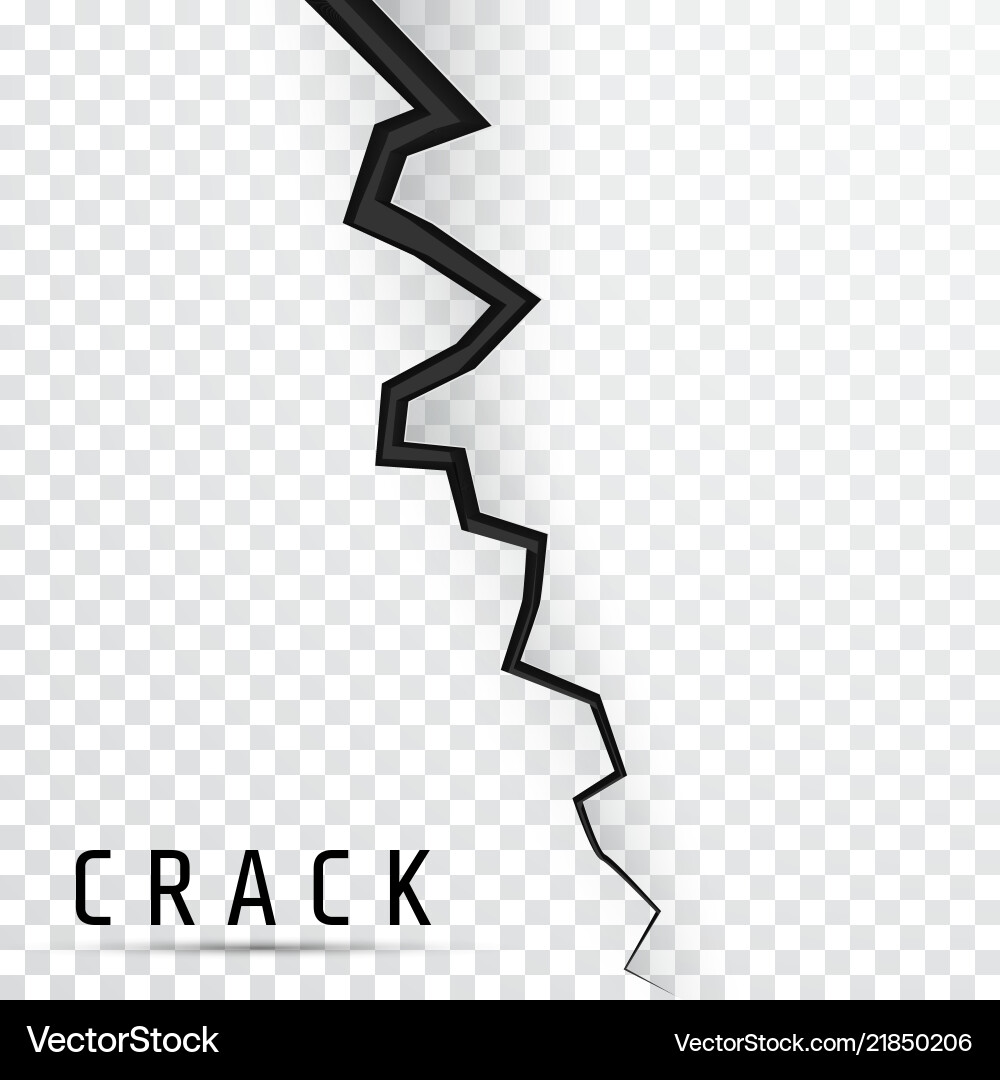 Crack in surface rift earth realistic fracture Vector Image