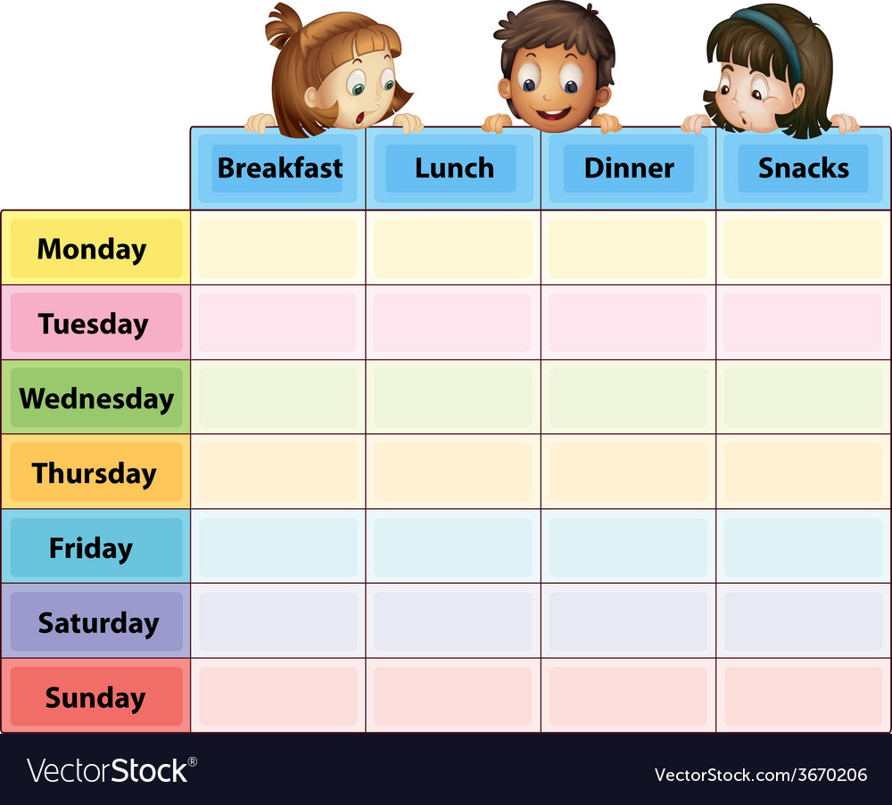 Eating table Royalty Free Vector Image - VectorStock