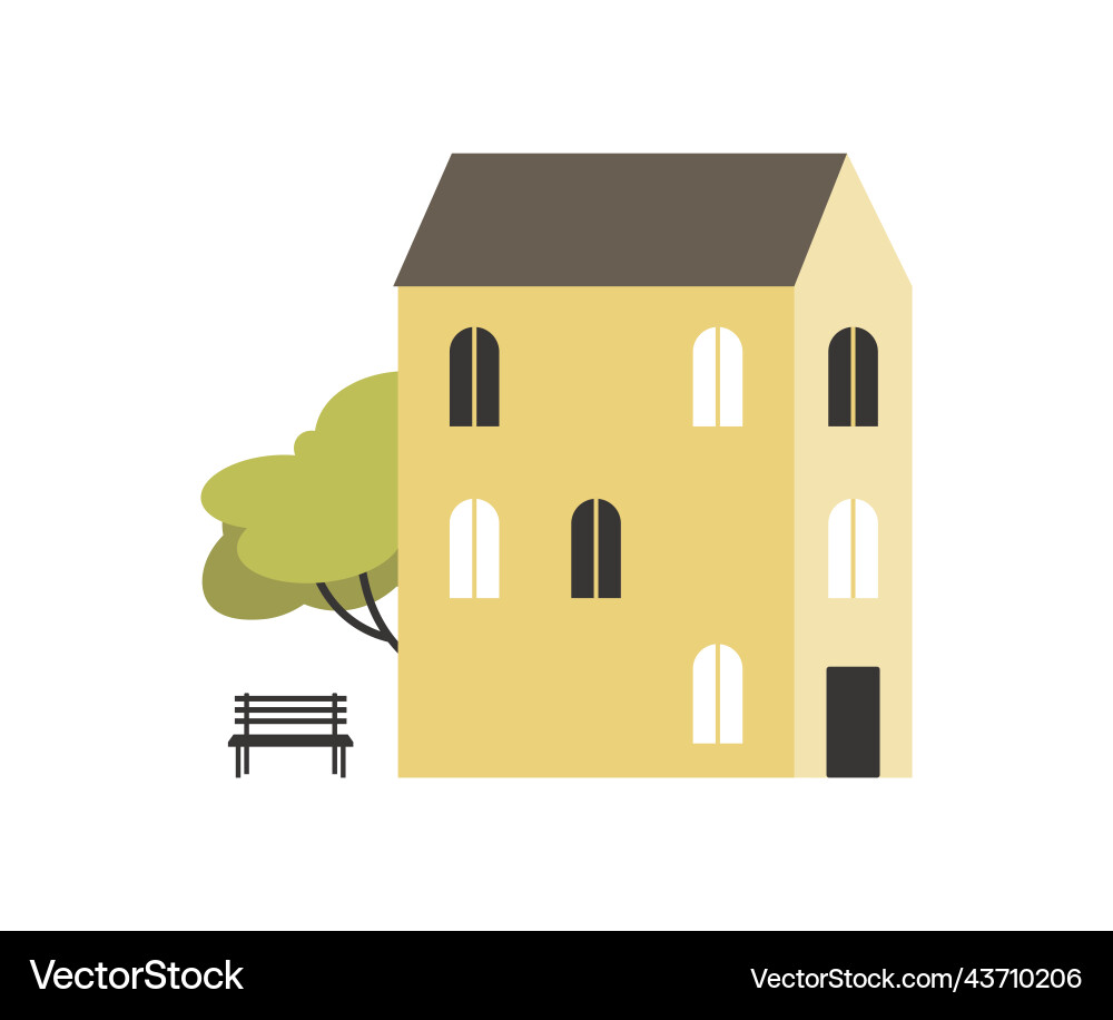 Exterior cozy residential building Royalty Free Vector Image