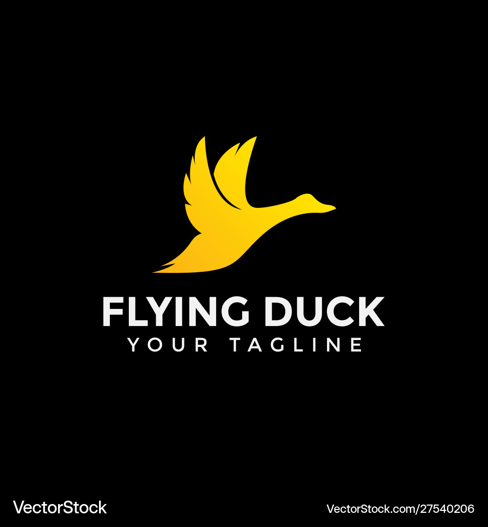 Flying duck goose swan logo design template Vector Image