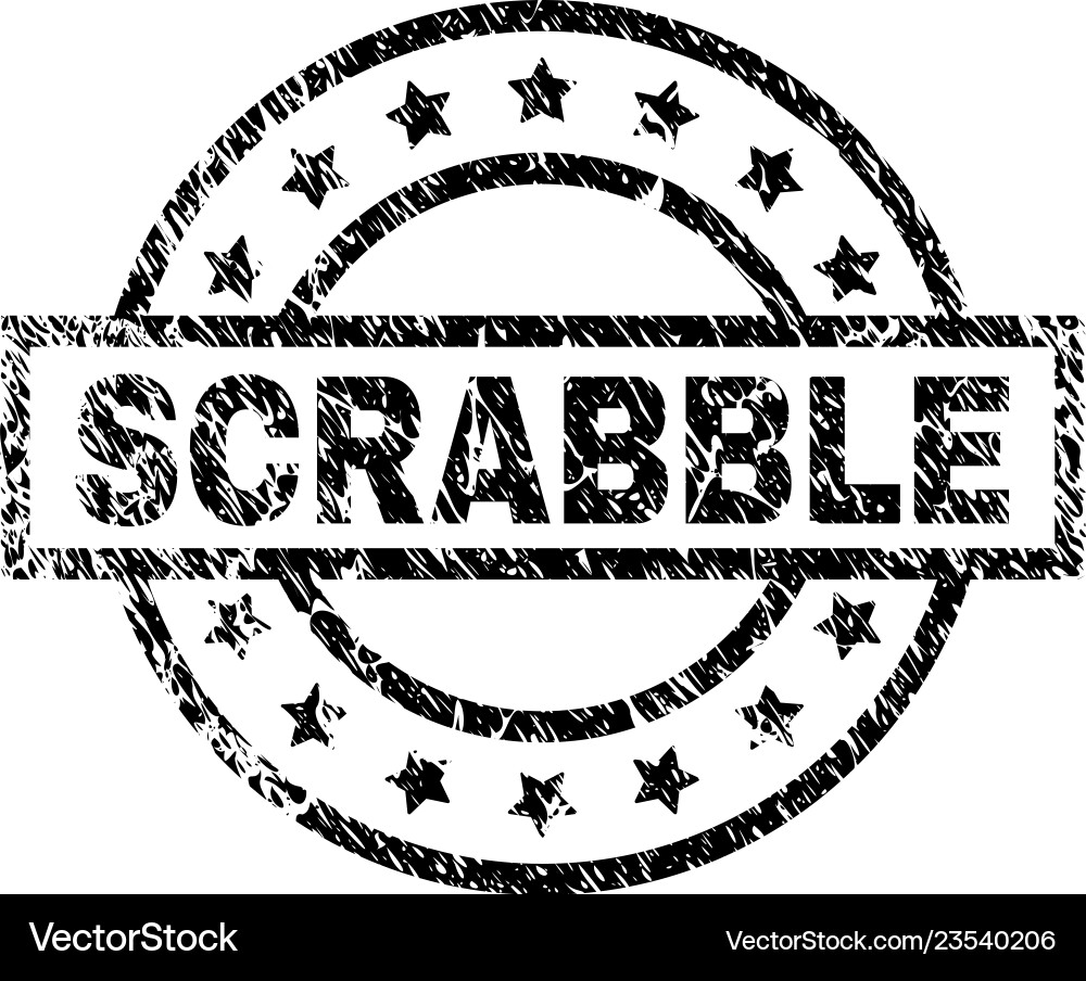 Grunge textured scrabble stamp seal Royalty Free Vector
