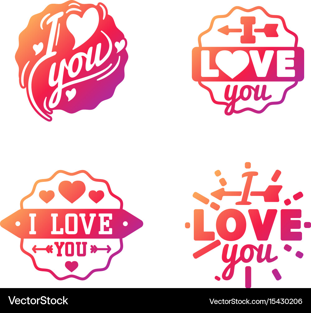 I love you text overlays hand drawn Royalty Free Vector