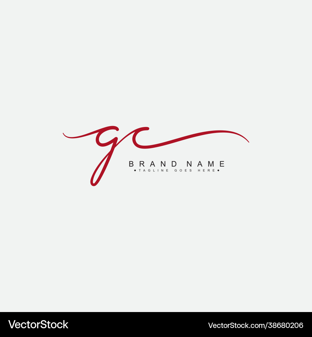 Initial letter gc logo - handwritten signature Vector Image
