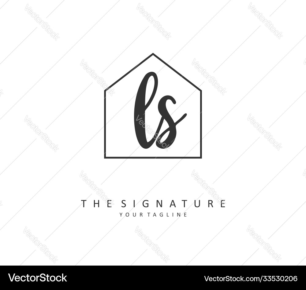 L s ls initial letter handwriting and signature Vector Image