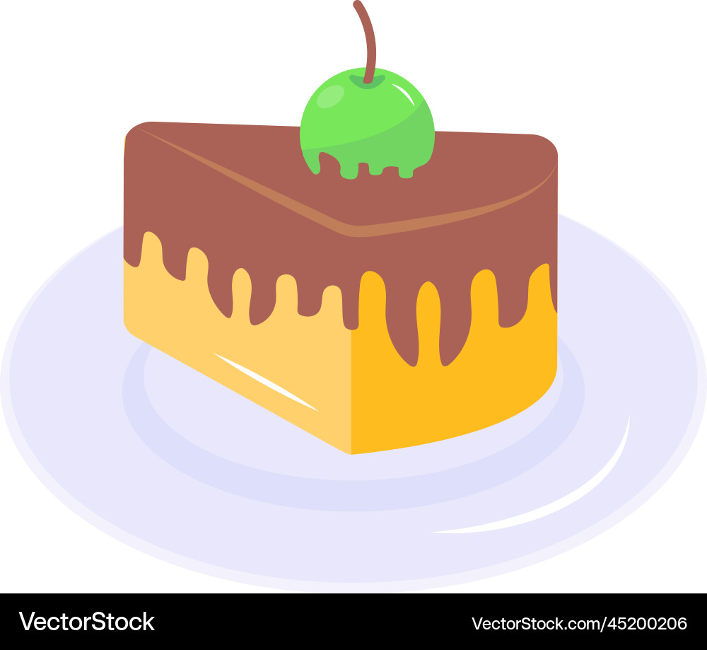 Premium flat icon of chocolate cake Royalty Free Vector