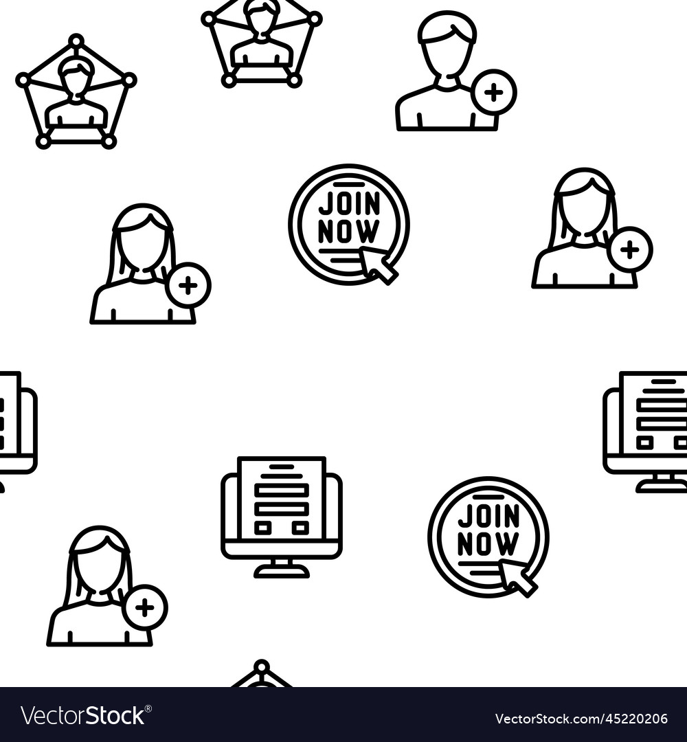 Registration form web seamless pattern Royalty Free Vector