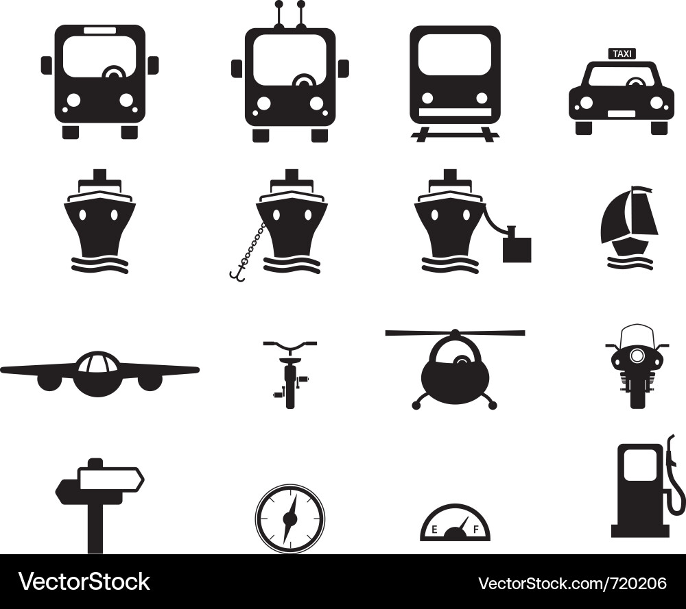 Set of transportation icons Royalty Free Vector Image