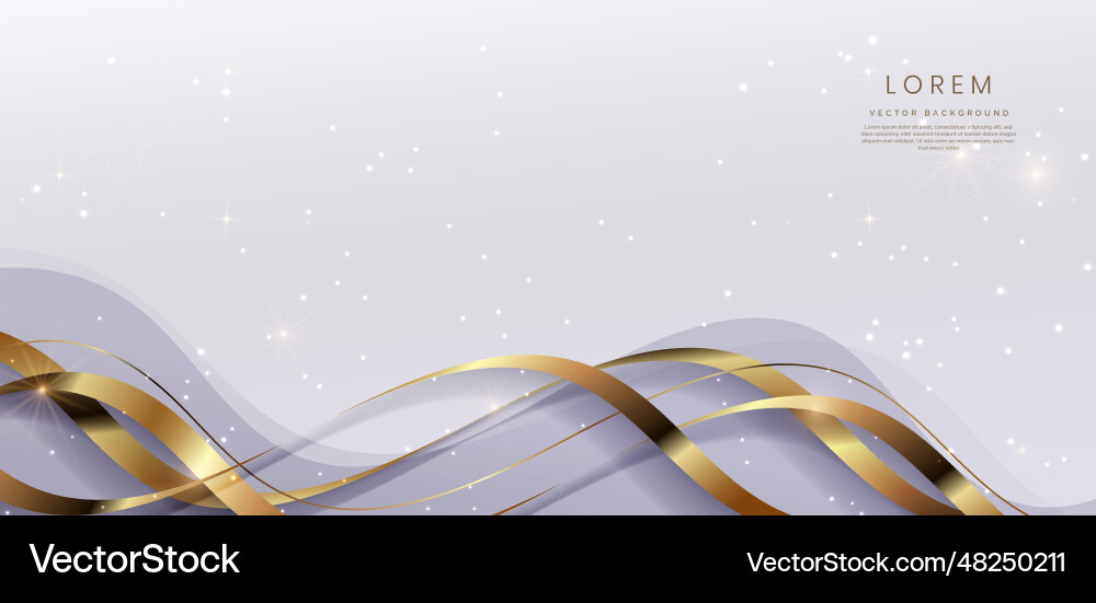 Abstract luxury golden curved on white background Vector Image