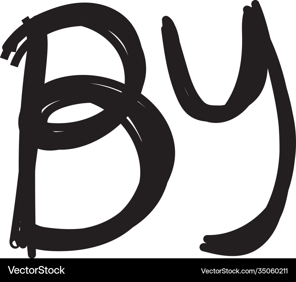 B and y catchword in white background Royalty Free Vector