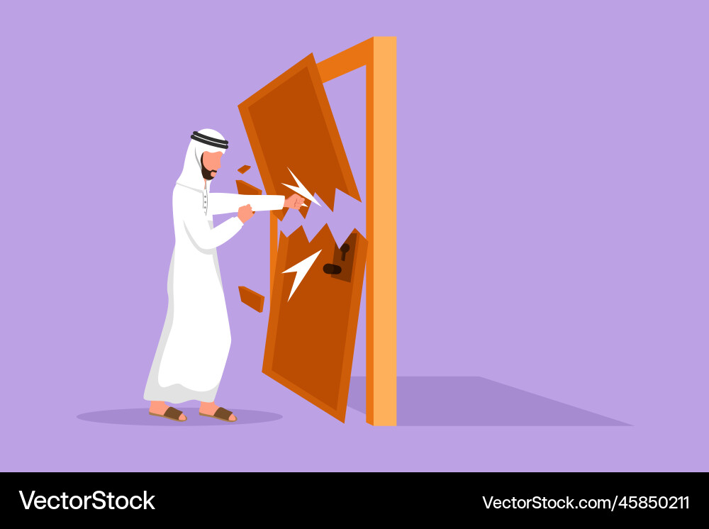 Cartoon flat style drawing arab businessman Vector Image