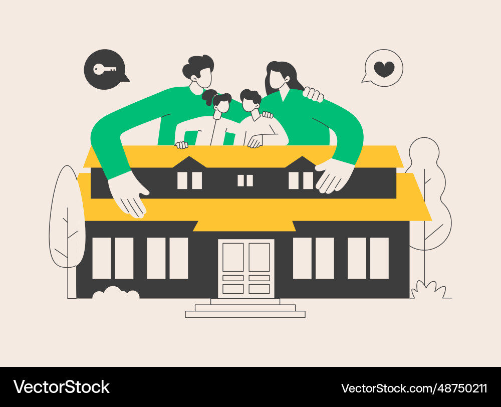 Family house abstract concept Royalty Free Vector Image