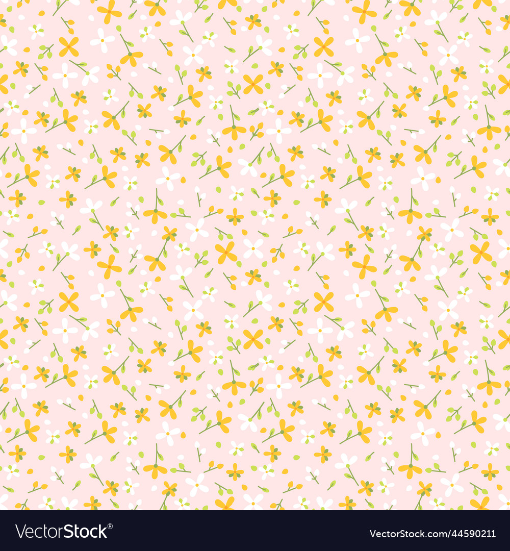 Flat design small flowers pattern Royalty Free Vector Image
