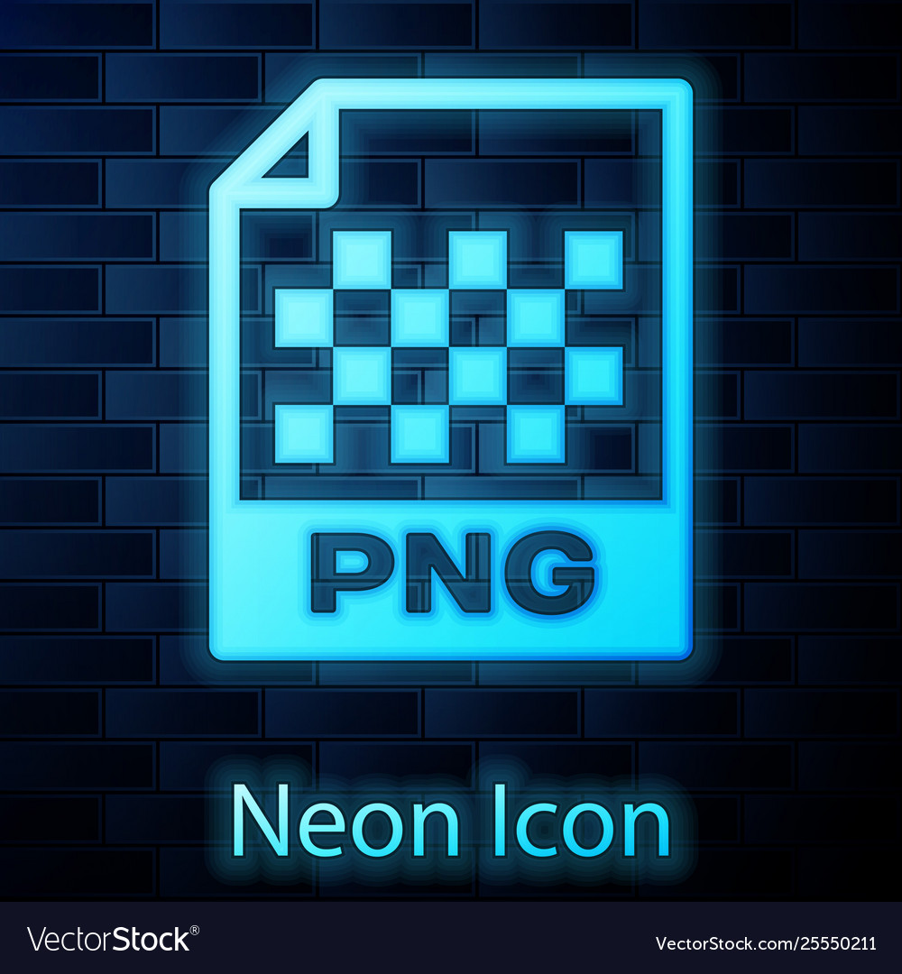 Glowing neon png file document icon download Vector Image