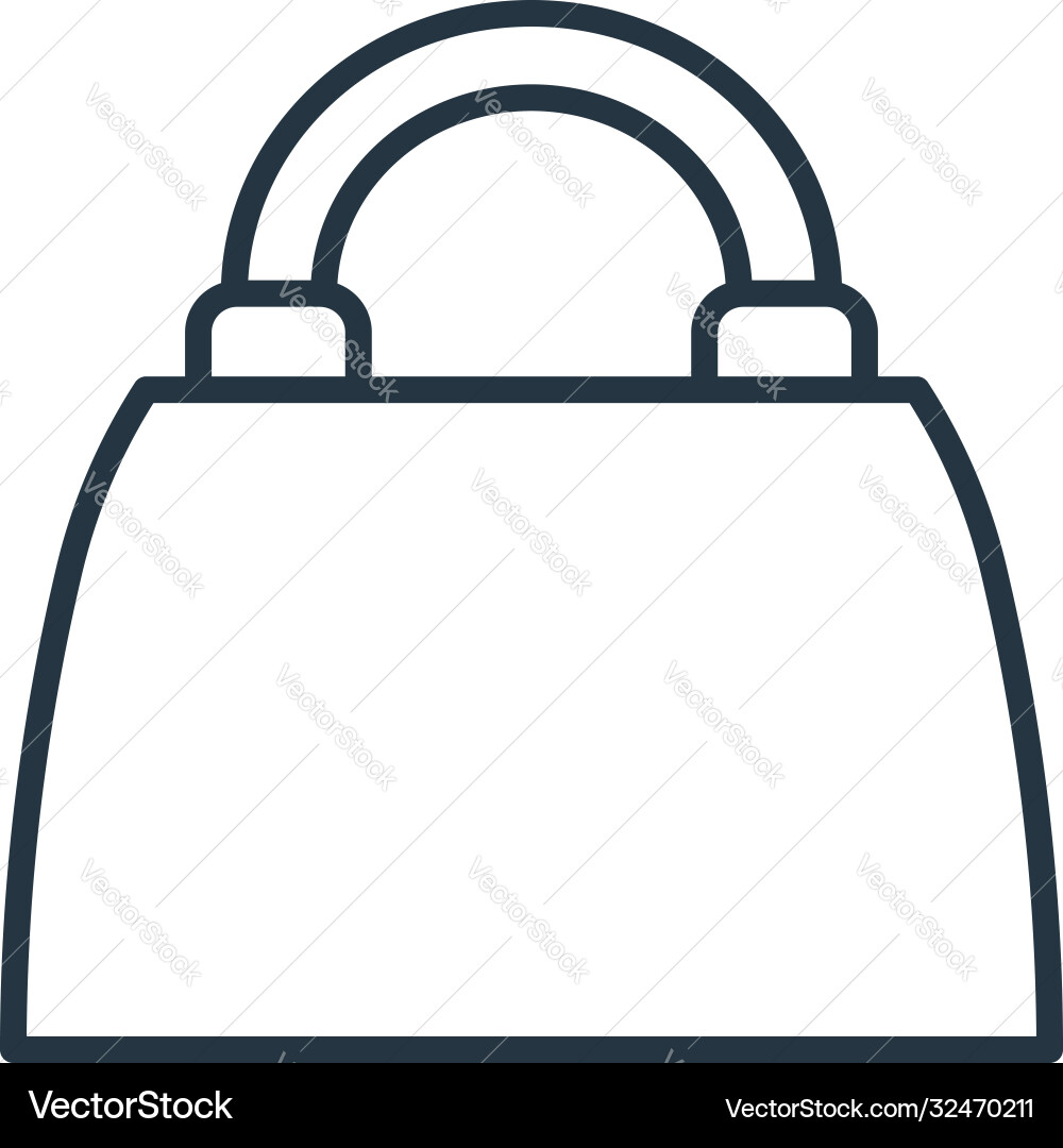 Handbag icon isolated on white background outline Vector Image