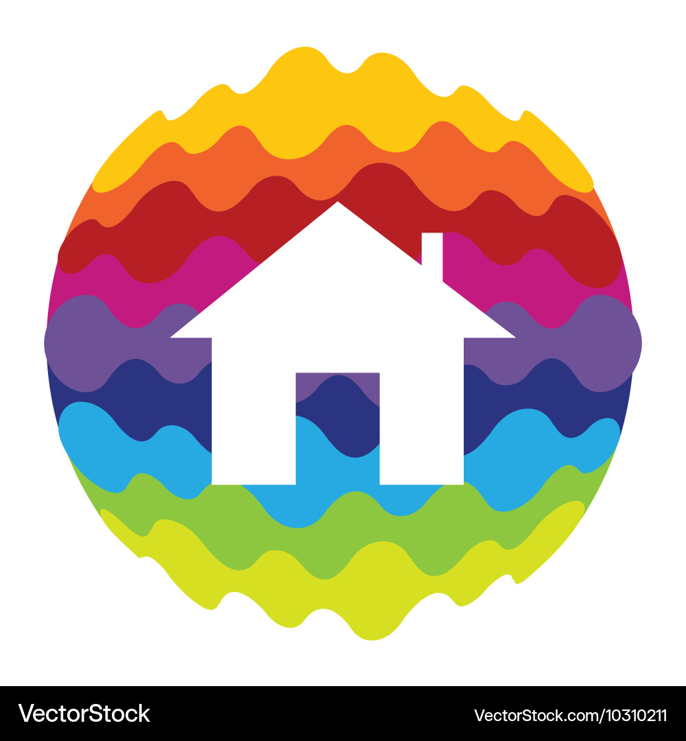 Home rainbow color icon for mobile applications Vector Image