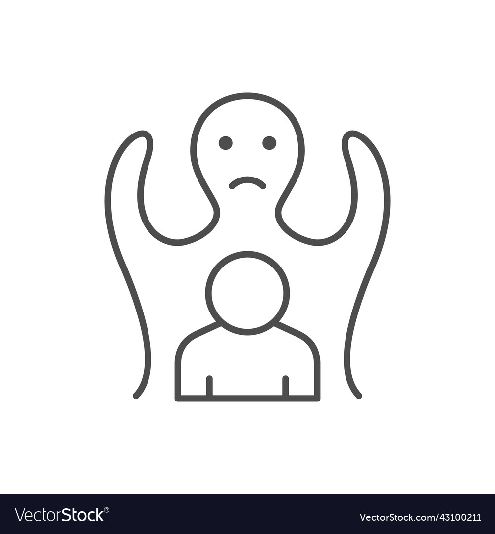 Human phobia line outline icon Royalty Free Vector Image Human phobia line outline icon Royalty Free Vector Image