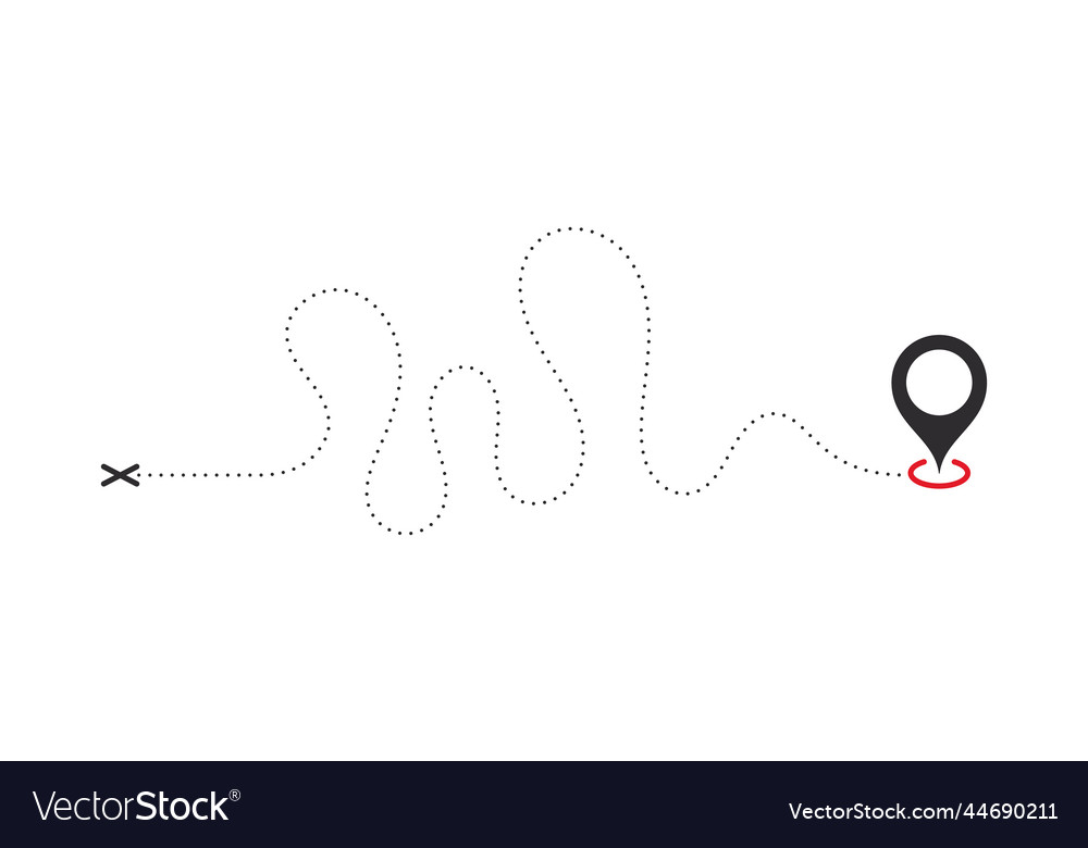 Location route location pointer dotted path with Vector Image
